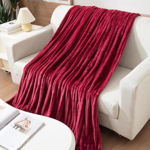 Buy Stylish Maroon Striped Fleece Blanket – HOKIPO | Har Ghar ka Humsafar