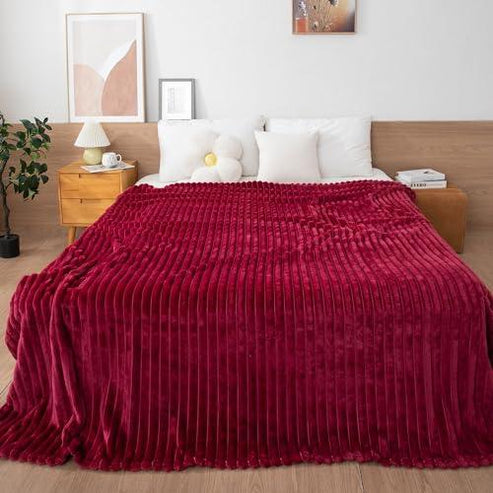 Maroon Colour Fleece AC Blanket | Double Bed | HOKIPO – HOKIPO | Har ...