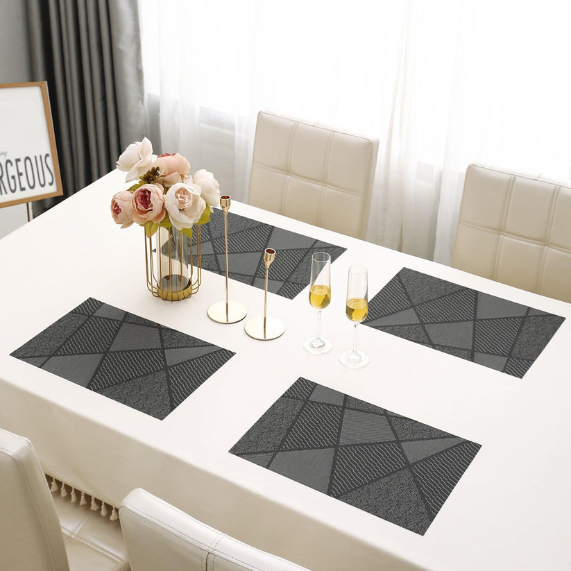 Abstract Black PVC Dining Table Mats | HOKIPO – HOKIPO | Har Ghar ka ...