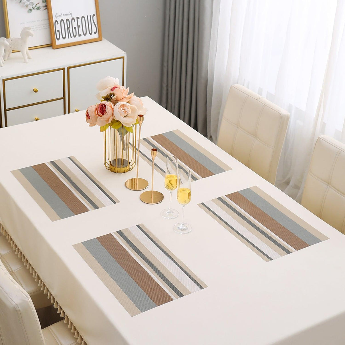 Multicolour PVC Dining Mats | Set of 4 & 6 | HOKIPO – HOKIPO | Har Ghar ...